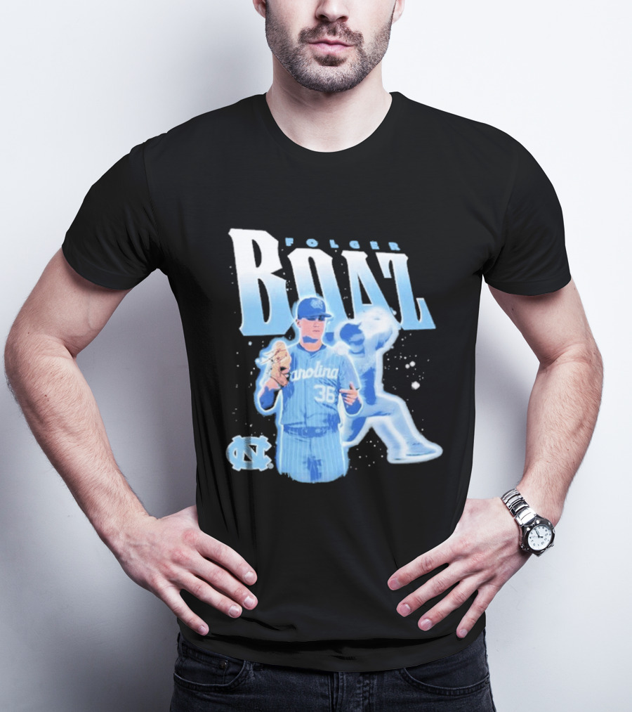 Folger Boaz Carolina Tar Heels Baseball 36 North Carolina Illustrated T-Shirt