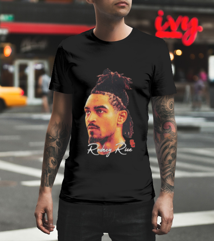 Rodney Rice USC Trojans NCAA Men's Basketball Game Face T-Shirt
