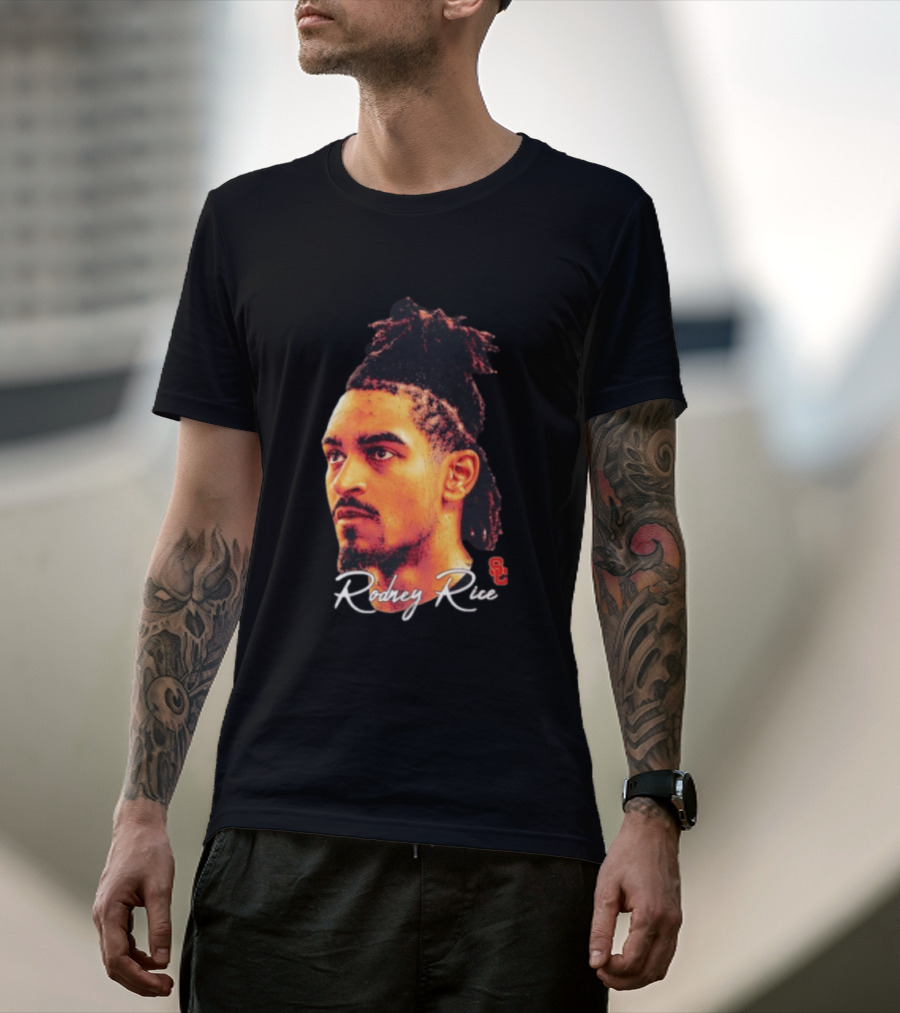 Rodney Rice USC Trojans NCAA Men's Basketball Game Face T-Shirt