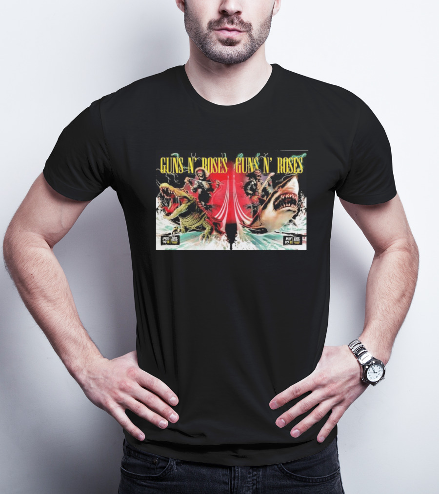 Guns N' Roses April 30 May 5 2026 Hollywood FL Crocodile Shark Skeleton Rock Tour T-Shirt