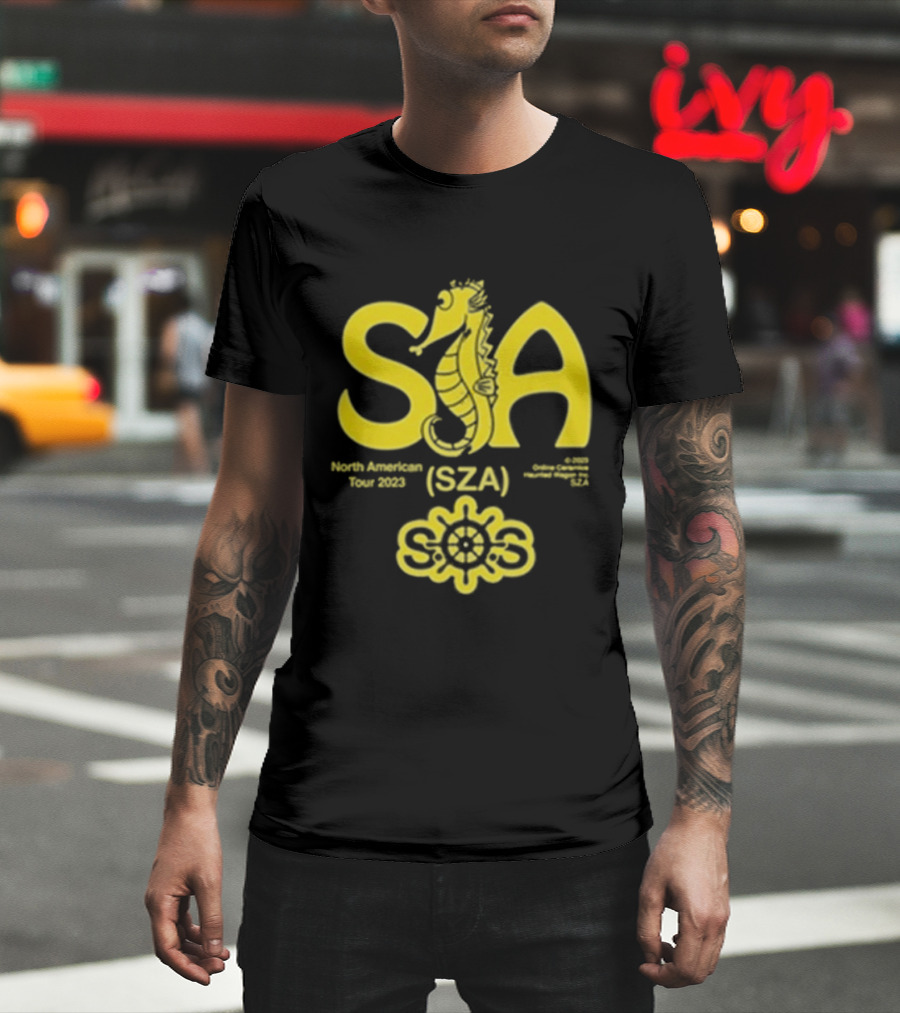 Sza Seahouse North American Tour 2023 Seahorse Sos T-Shirt