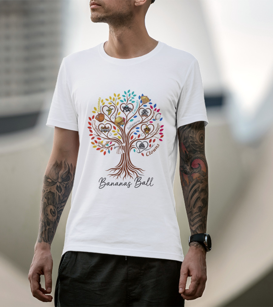 Bananas Ball Tree Tailgaters Clowns Baseball Teams T-Shirt