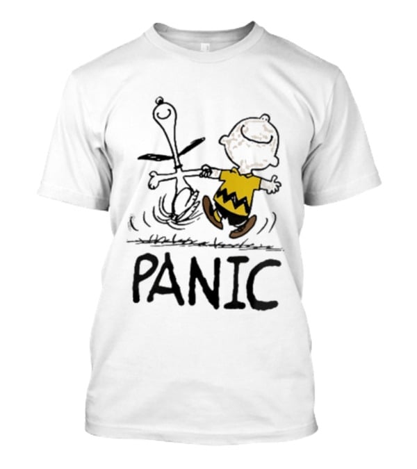 Charlie Brown Snoopy Panic Sometimes A Dog Is As Good As Any Man Peanuts Comic Strip Fun T-Shirt