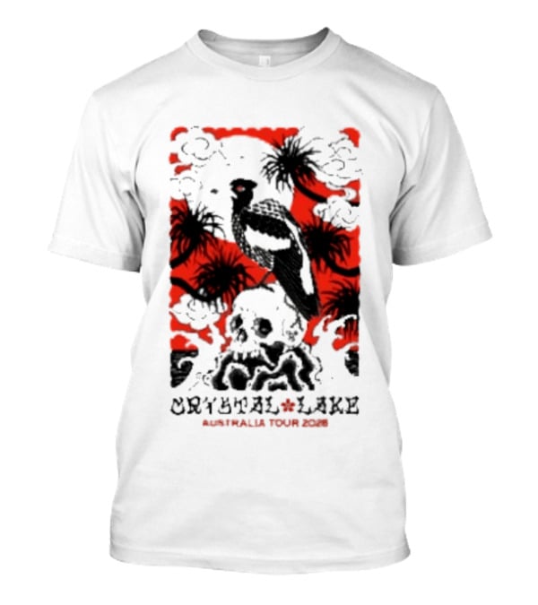 Crystal Lake Australia Tour 2026 Bird Skull Tropical T-Shirt