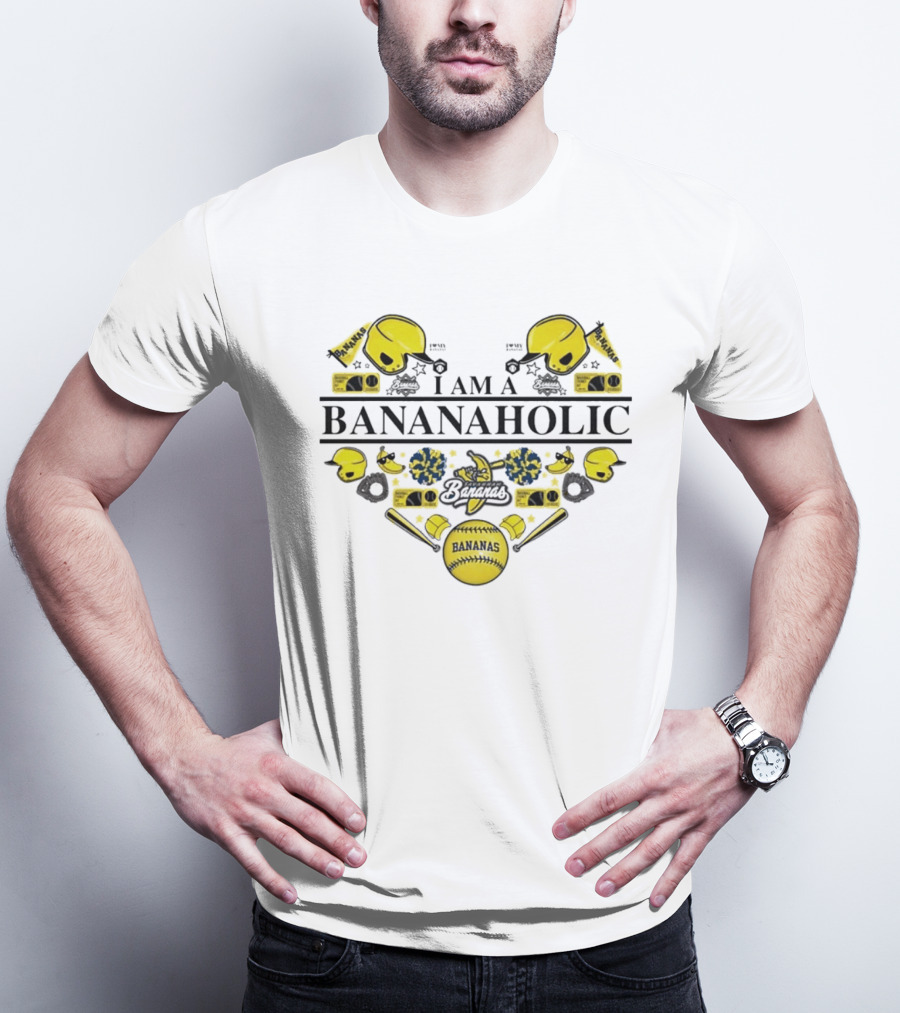 I Am A Bananaholic Bananas Baseball Fanatic T-Shirt