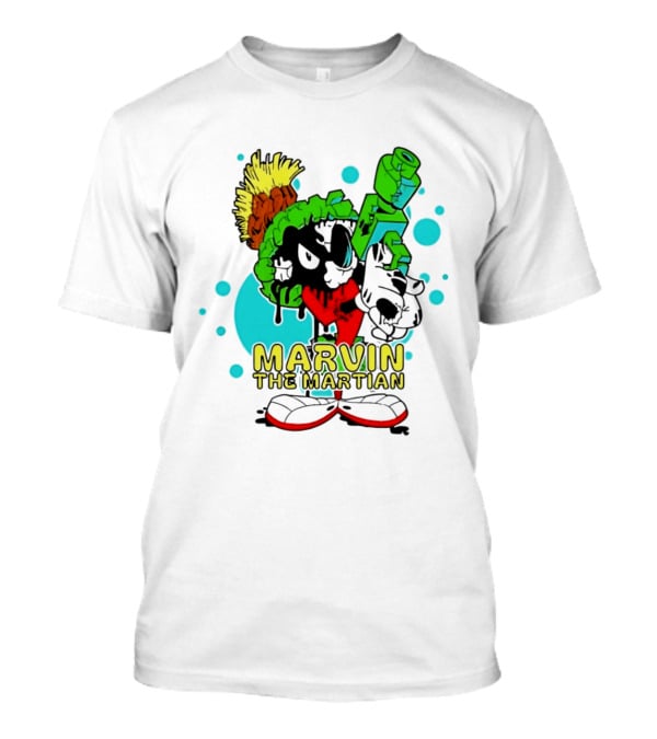 Marvin The Martian Retro Cartoon Character With Ray Gun T-Shirt