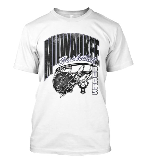 Milwaukee Bucks Basketball Swish Deer Hoop T-Shirt