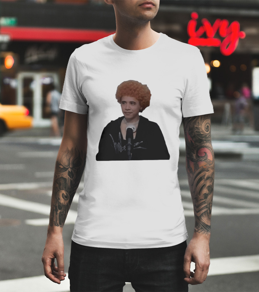 Obama Spice Meme Satirical Icon With Afro Wig T-Shirt