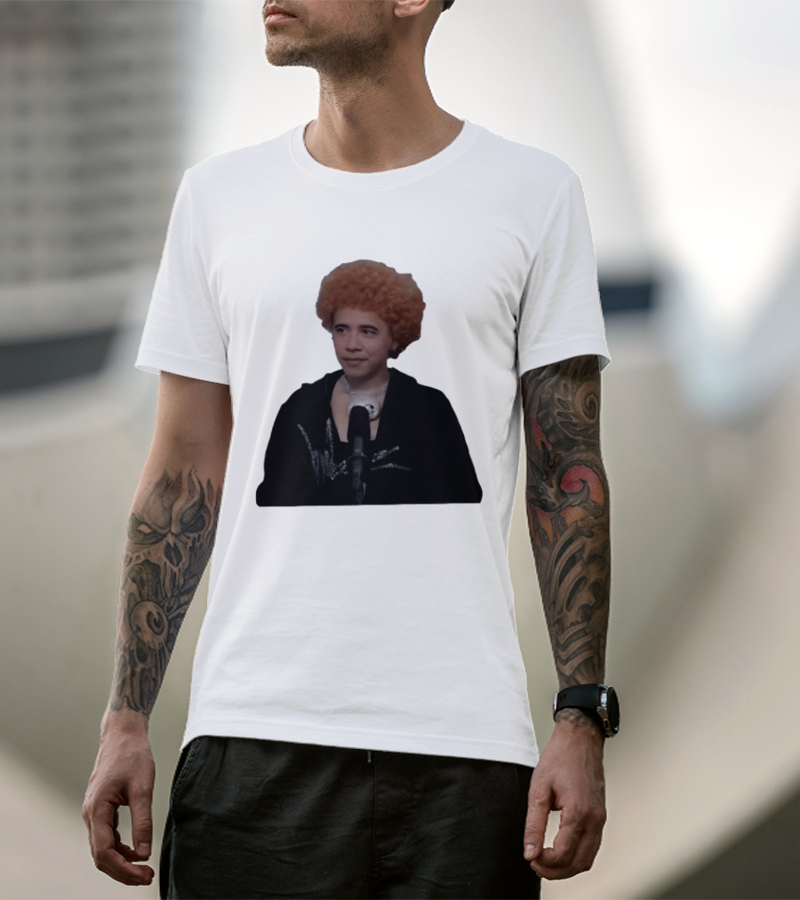 Obama Spice Meme Satirical Icon With Afro Wig T-Shirt