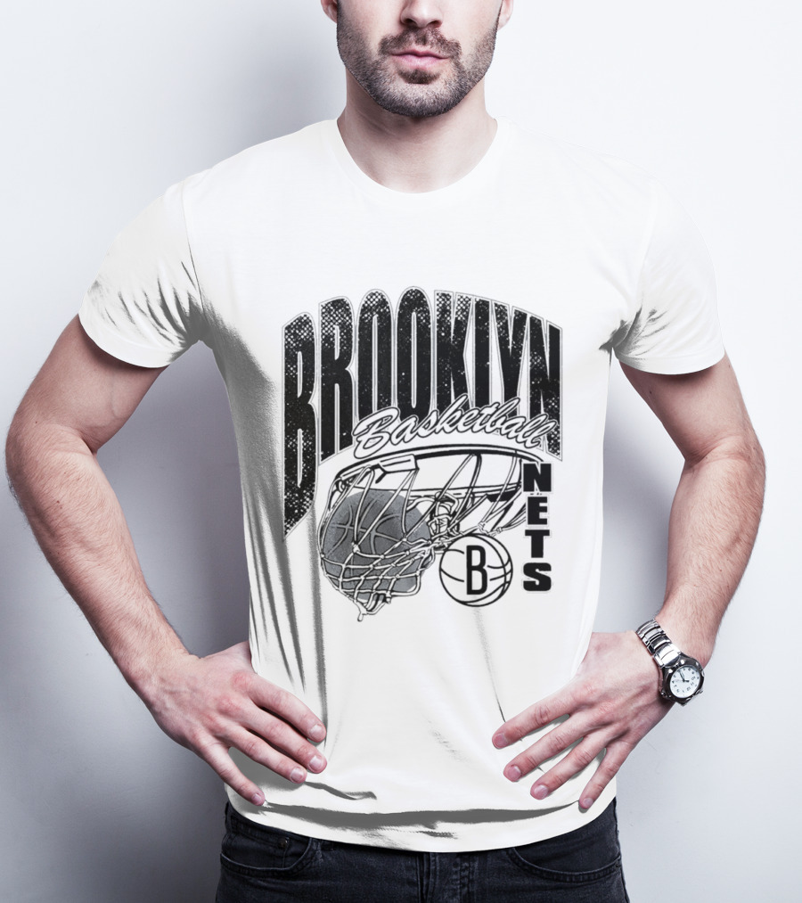 Brooklyn Basketball Nets Swish Ball Script T-Shirt
