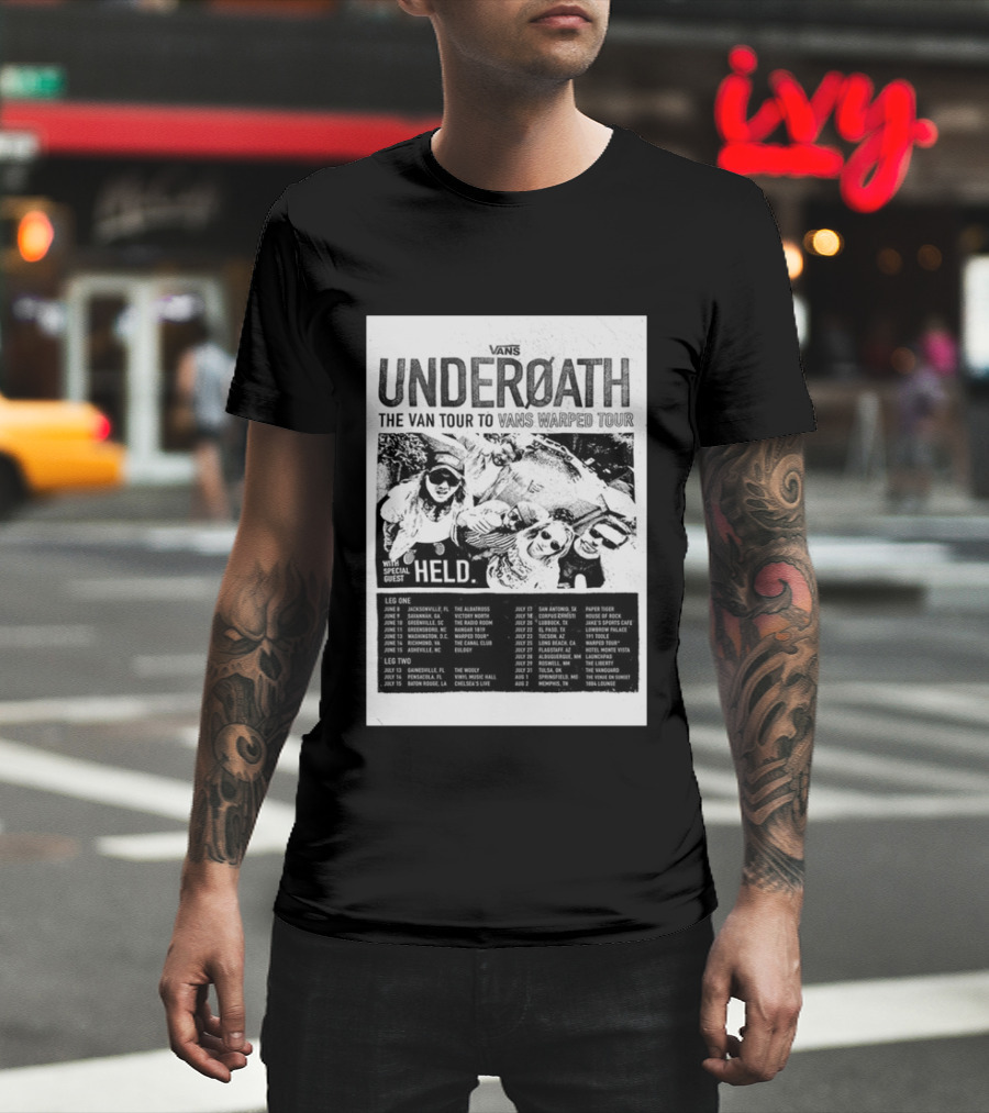 Vans Underoath The Van Tour To Vans Warped Tour 2026 With Special Guest Held T-Shirt