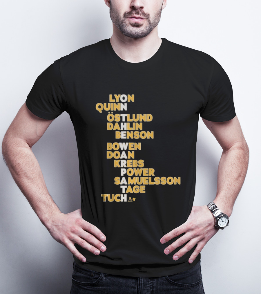 Buffalo Hockey On The Warpath Lyon Quinn Östlund Dahlin Benson Buffalo 2026 T-Shirt
