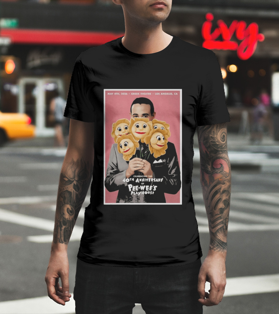 Celebrating The 40th Anniversary Of Pee Wee's Playhouse May 4th 2026 Greek Theatre Los Angeles CA T-Shirt