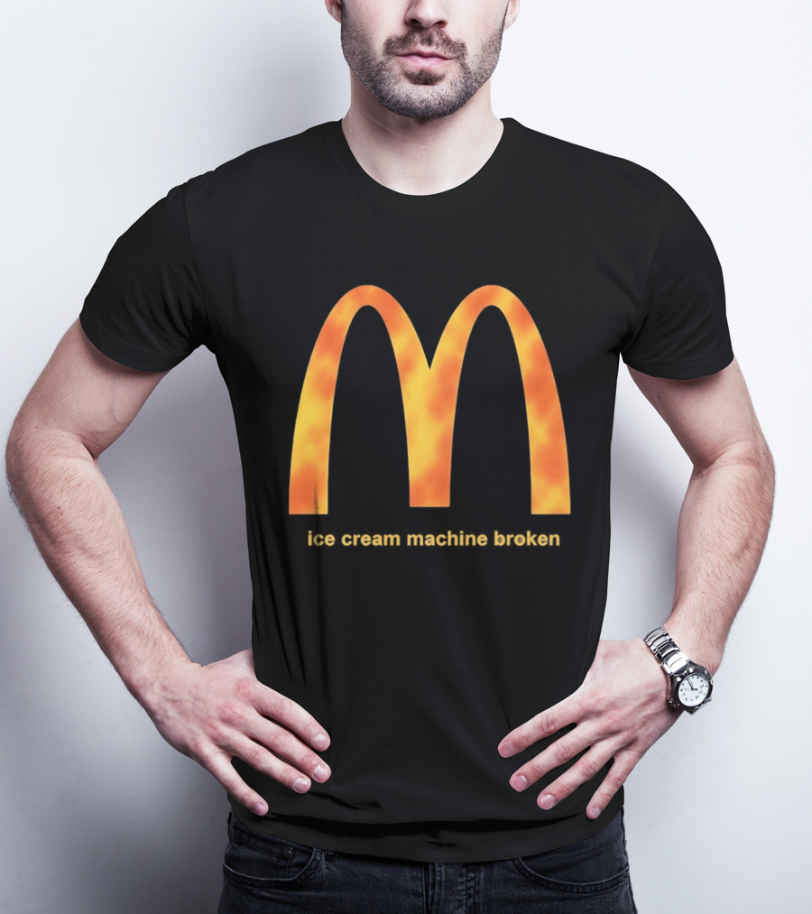 McDonald's Ice Cream Machine Broken Arches Yellow T-Shirt