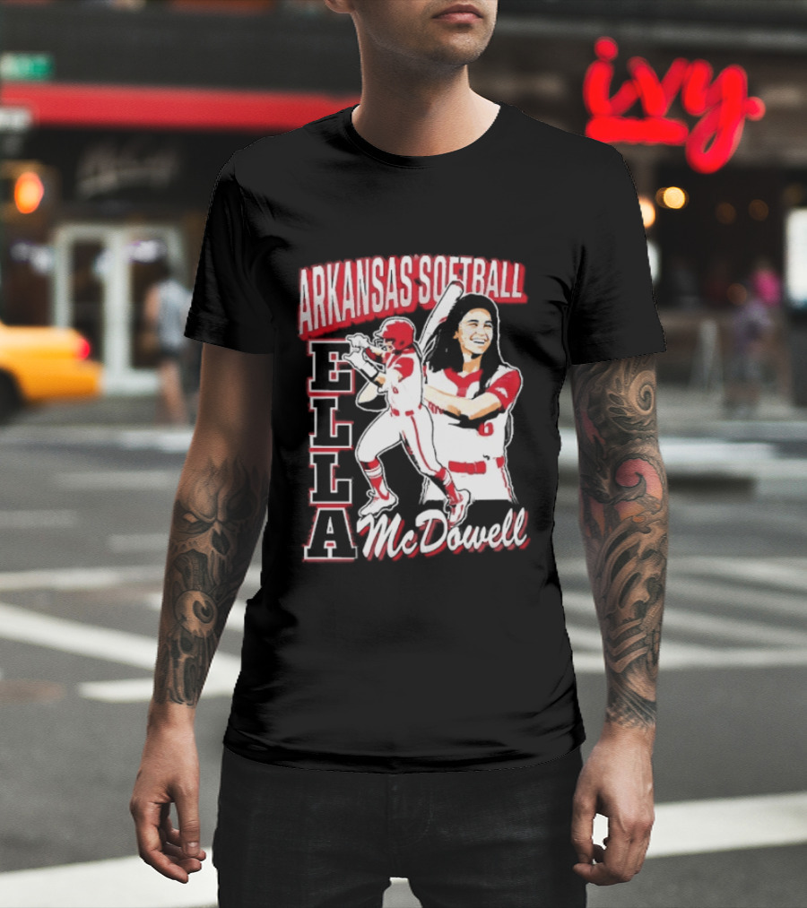Ella McDowell Arkansas Softball Player Team Spirit T-Shirt