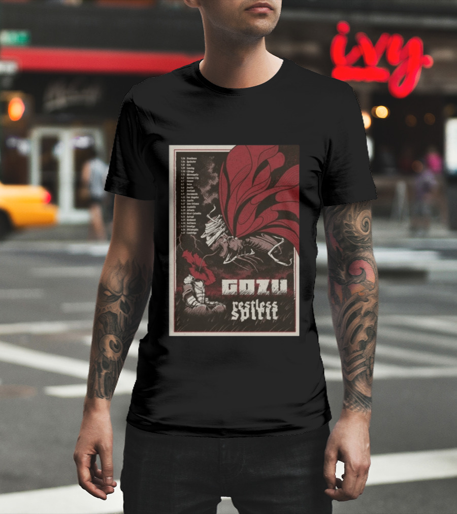 Gozu Restless Spirit Tour 2026 Providence Boston NYC Los Angeles Chicago Dates T-Shirt