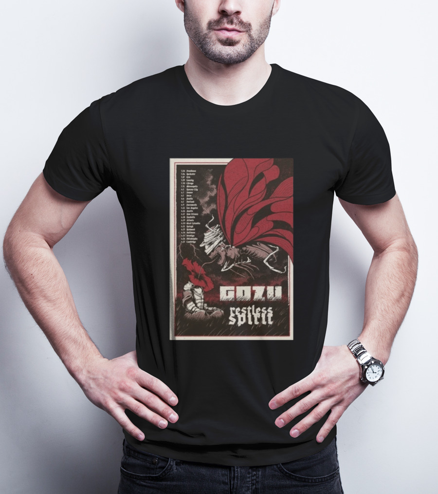 Gozu Restless Spirit Tour 2026 Providence Boston NYC Los Angeles Chicago Dates T-Shirt