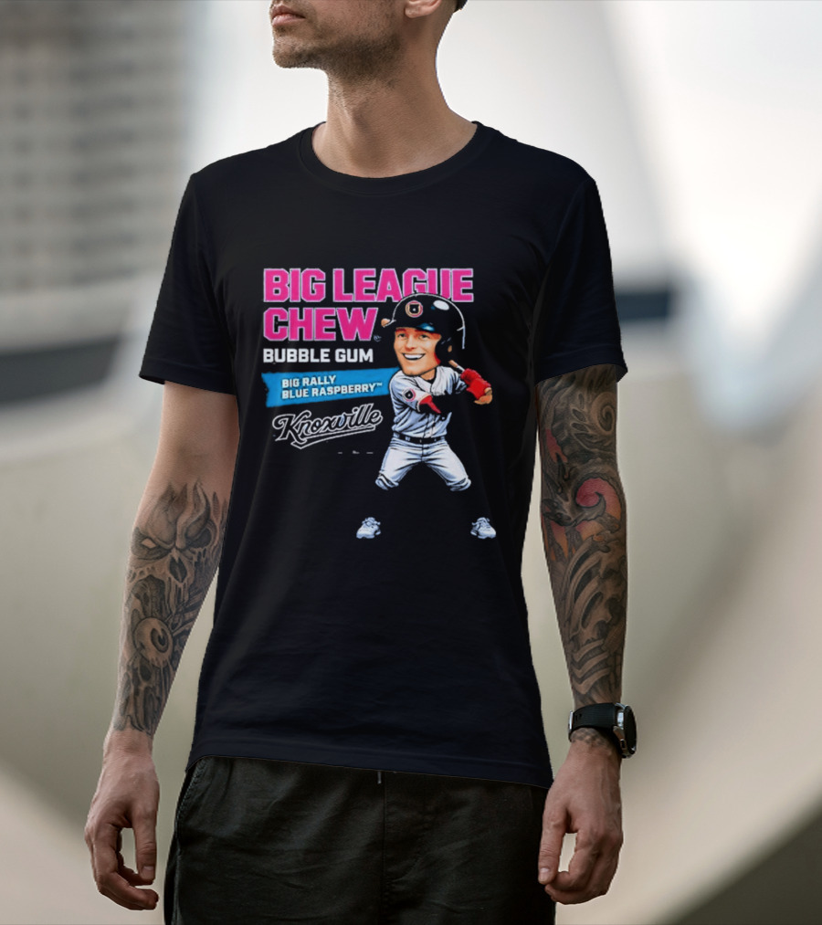 Big League Chew Bubble Gum Big Rally Blue Raspberry Knoxville Smokies T-Shirt
