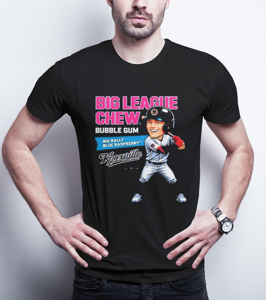 Big League Chew Bubble Gum Big Rally Blue Raspberry Knoxville Smokies T-Shirt