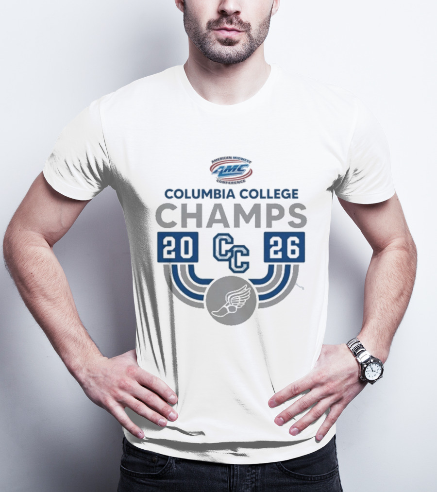American Midwest Conference Columbia College Champs 2026 CC Indoor Track And Field T-Shirt