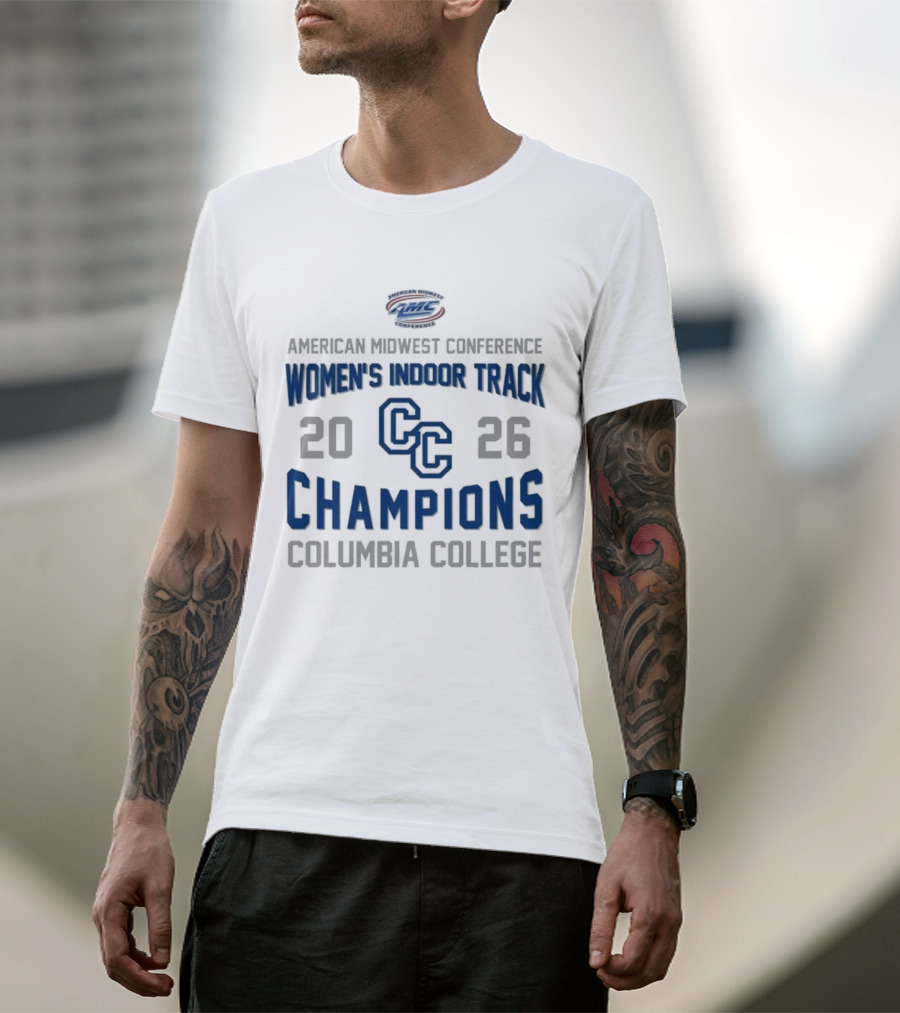 American Midwest Conference Women's Indoor Track 2026 Champions Columbia College T-Shirt