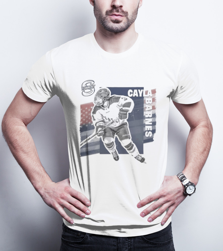 Cayla Barnes Ice Hockey Team PWHL 2026 Blue Red T-Shirt