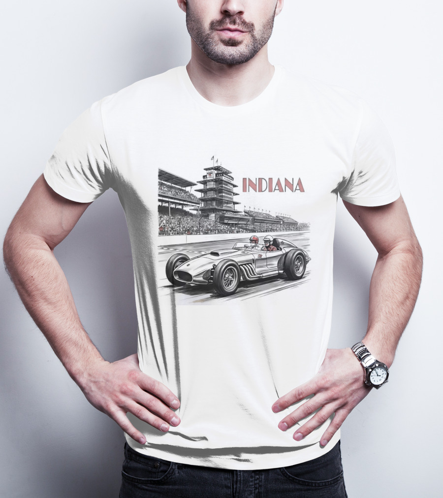 Indiana Indianapolis Motor Speedway Indy 500 Racing Car T-Shirt