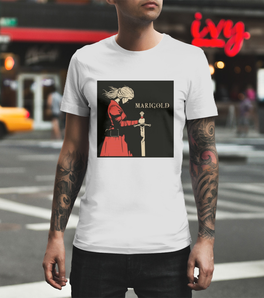 Marigold Witch Bolt Warrior Woman With Sword T-Shirt
