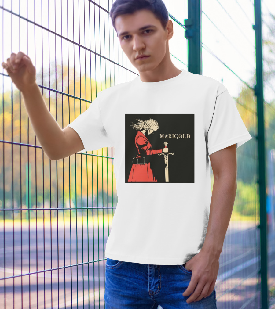 Marigold Witch Bolt Warrior Woman With Sword T-Shirt