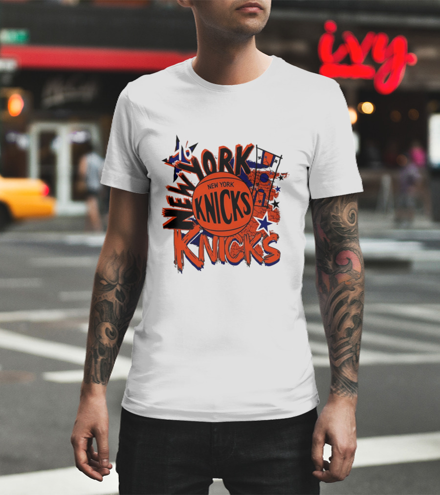 New York Knicks Hardwood Classics Play By Play Vintage Team Basketball T-Shirt