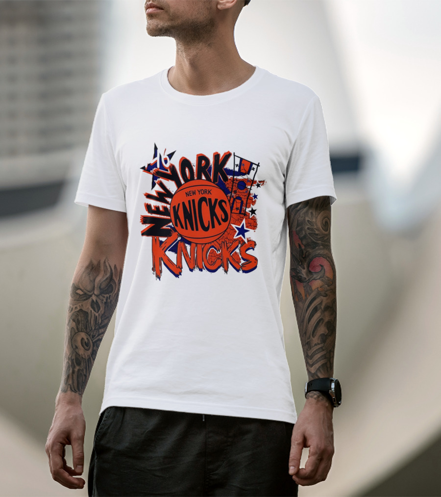 New York Knicks Hardwood Classics Play By Play Vintage Team Basketball T-Shirt