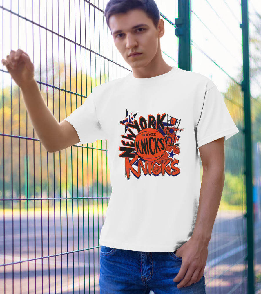 New York Knicks Hardwood Classics Play By Play Vintage Team Basketball T-Shirt