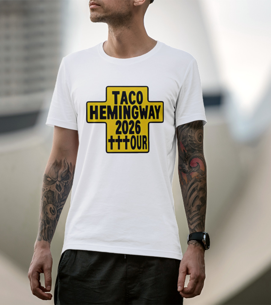 Taco Hemingway 2026 Tour Cross Symbol With Triple Crosses T-Shirt