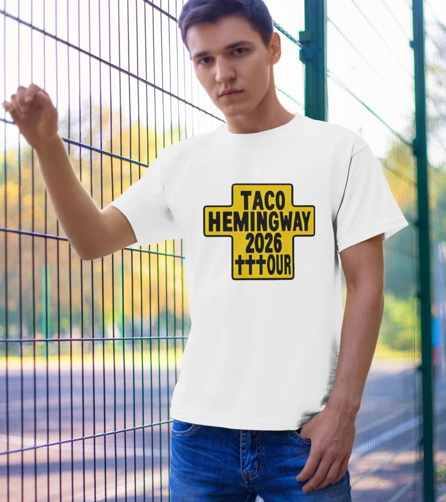 Taco Hemingway 2026 Tour Cross Symbol With Triple Crosses T-Shirt