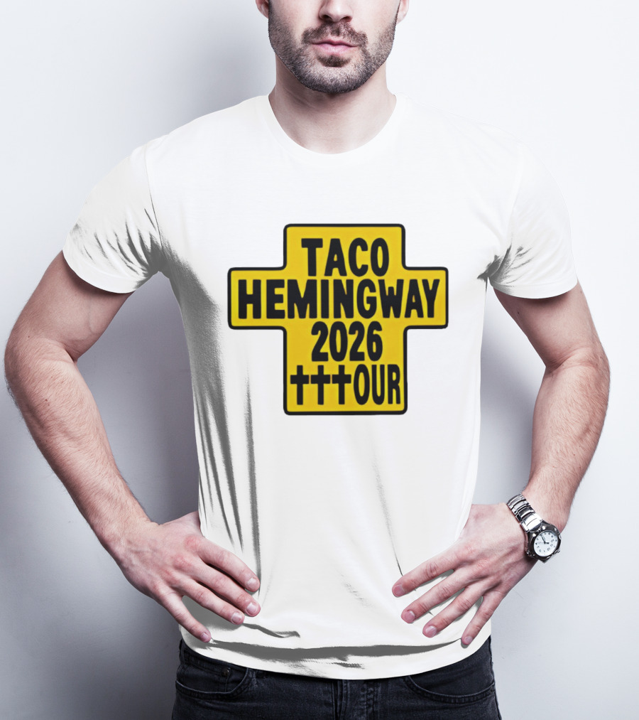 Taco Hemingway 2026 Tour Cross Symbol With Triple Crosses T-Shirt