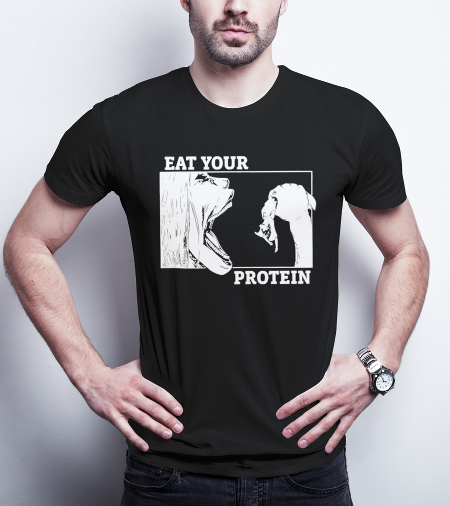 Attack On Titan Eat Your Protein Anime Eaten Scene T-Shirt
