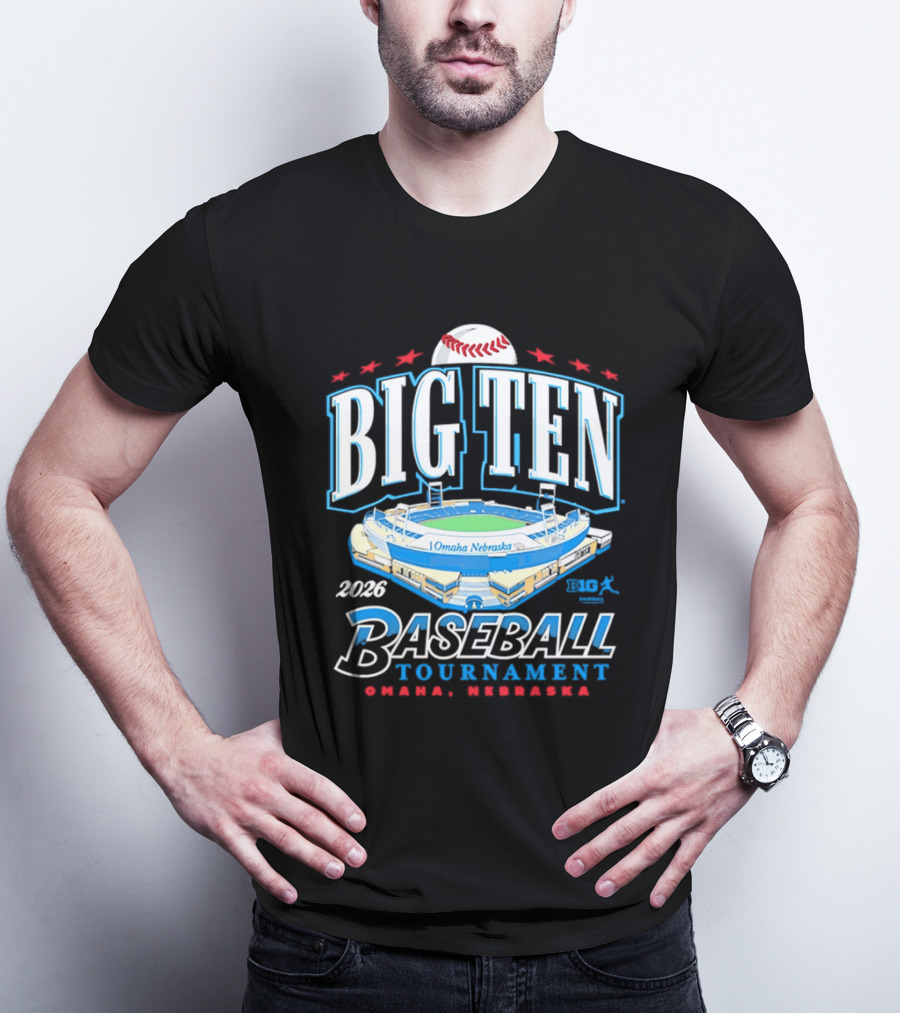 Big Ten Baseball Tournament 2026 Omaha Nebraska Stadium Event T-Shirt