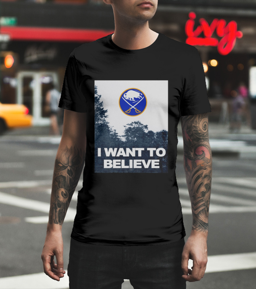 Buffalo Sabres I Want To Believe UFO Hockey T-Shirt