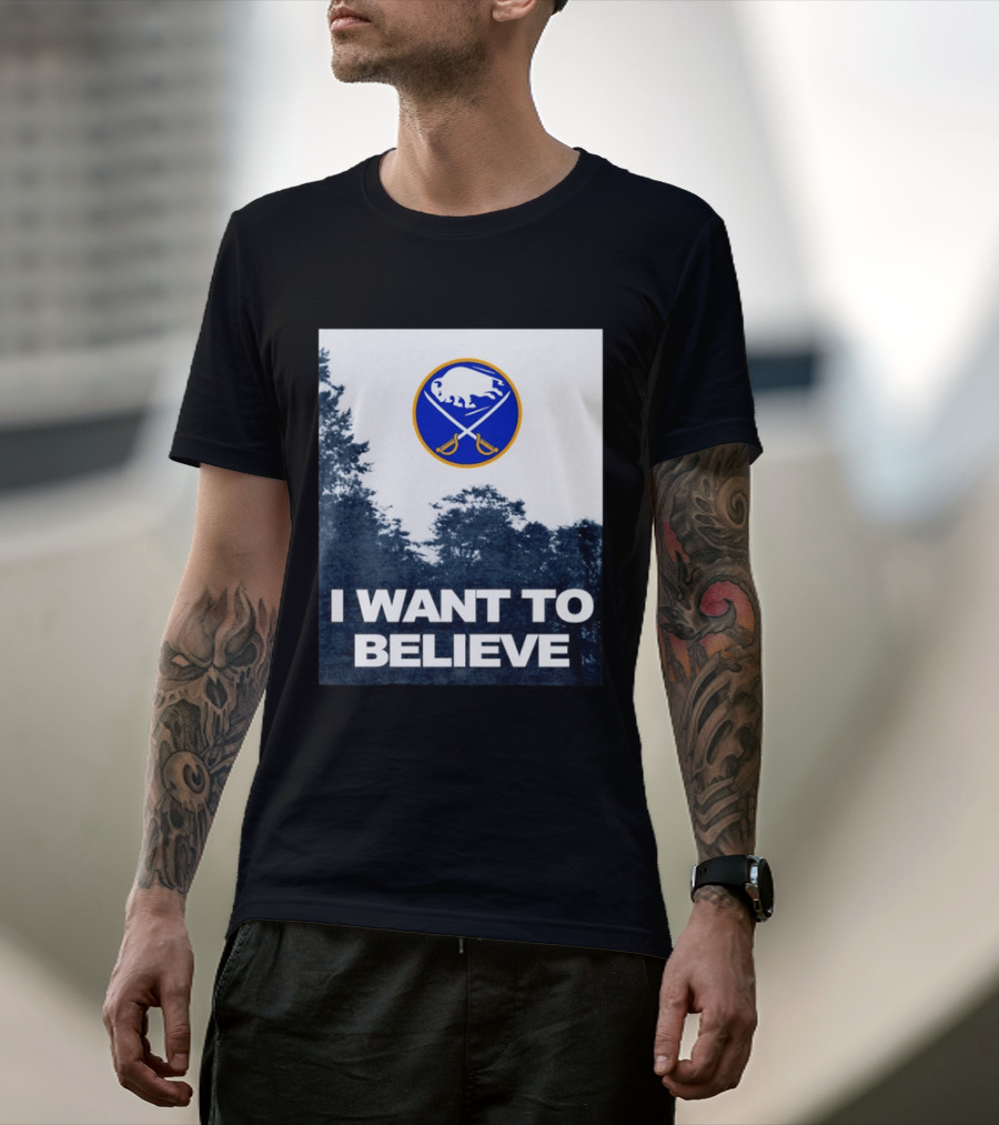 Buffalo Sabres I Want To Believe UFO Hockey T-Shirt
