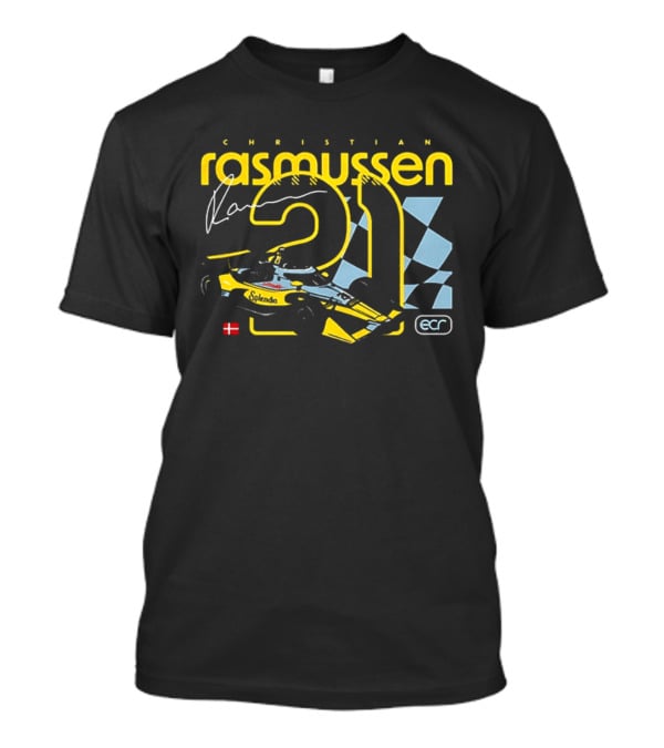 Christian Rasmussen 21 Splenda Chevrolet Racing ECR Flag Denmark T-Shirt