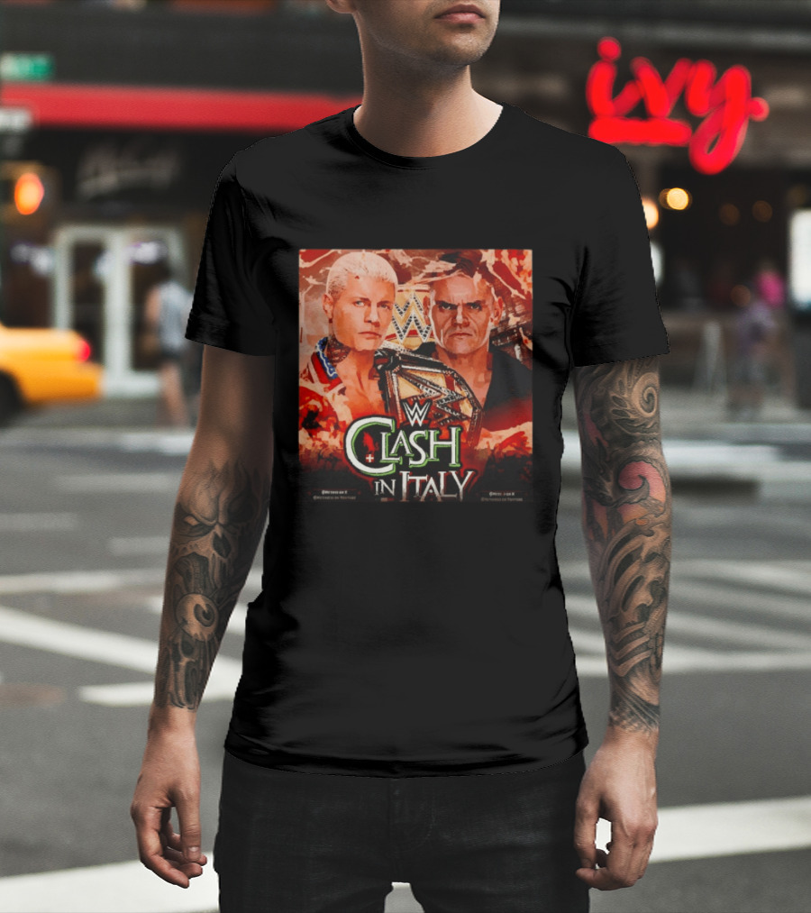 WWE Clash In Italy Cody Rhodes Vs Gunther May 31 Event T-Shirt