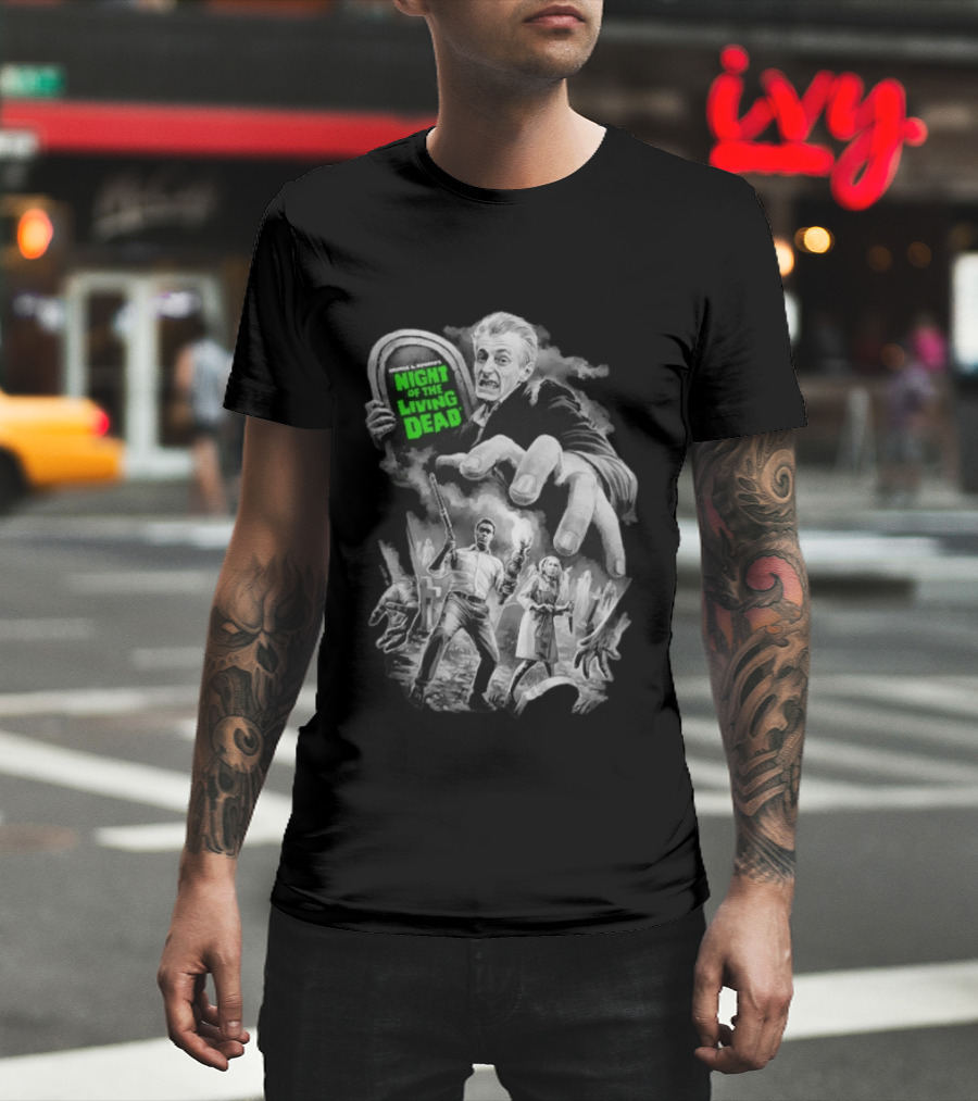 Fright Rags George A. Romero's Night Of The Living Dead Movie Zombies Graveyard Scene T-Shirt