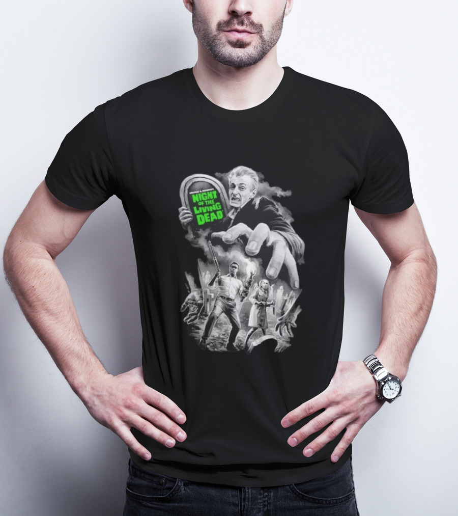Fright Rags George A. Romero's Night Of The Living Dead Movie Zombies Graveyard Scene T-Shirt