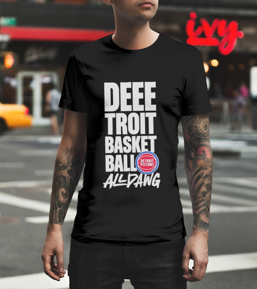 Detroit Pistons Deeetroit Basketball All Dawg T-Shirt