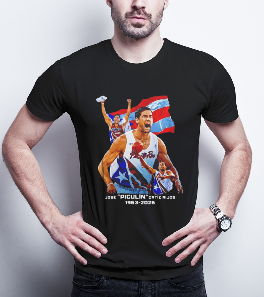 José Piculín Ortiz Rijos Puerto Rico Basketball Legend 1963 2026 T-Shirt