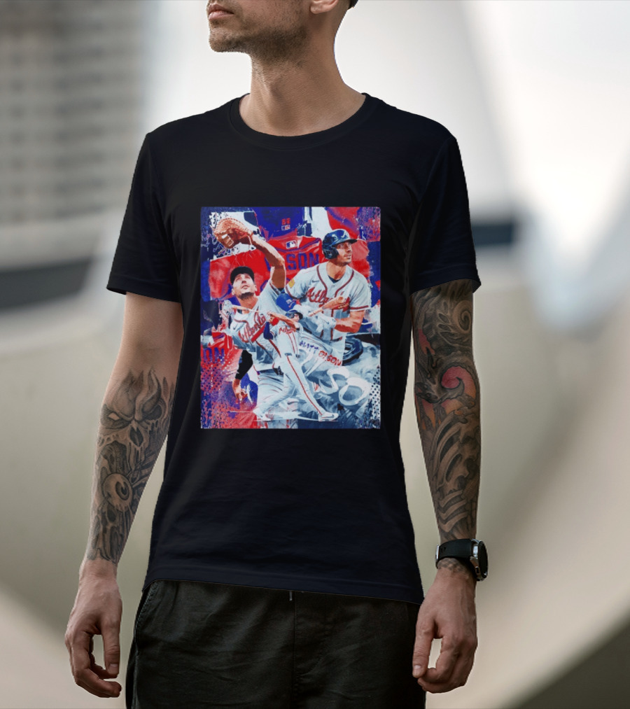 Matt Olson Atlanta Braves Baseball Action Collage T-Shirt