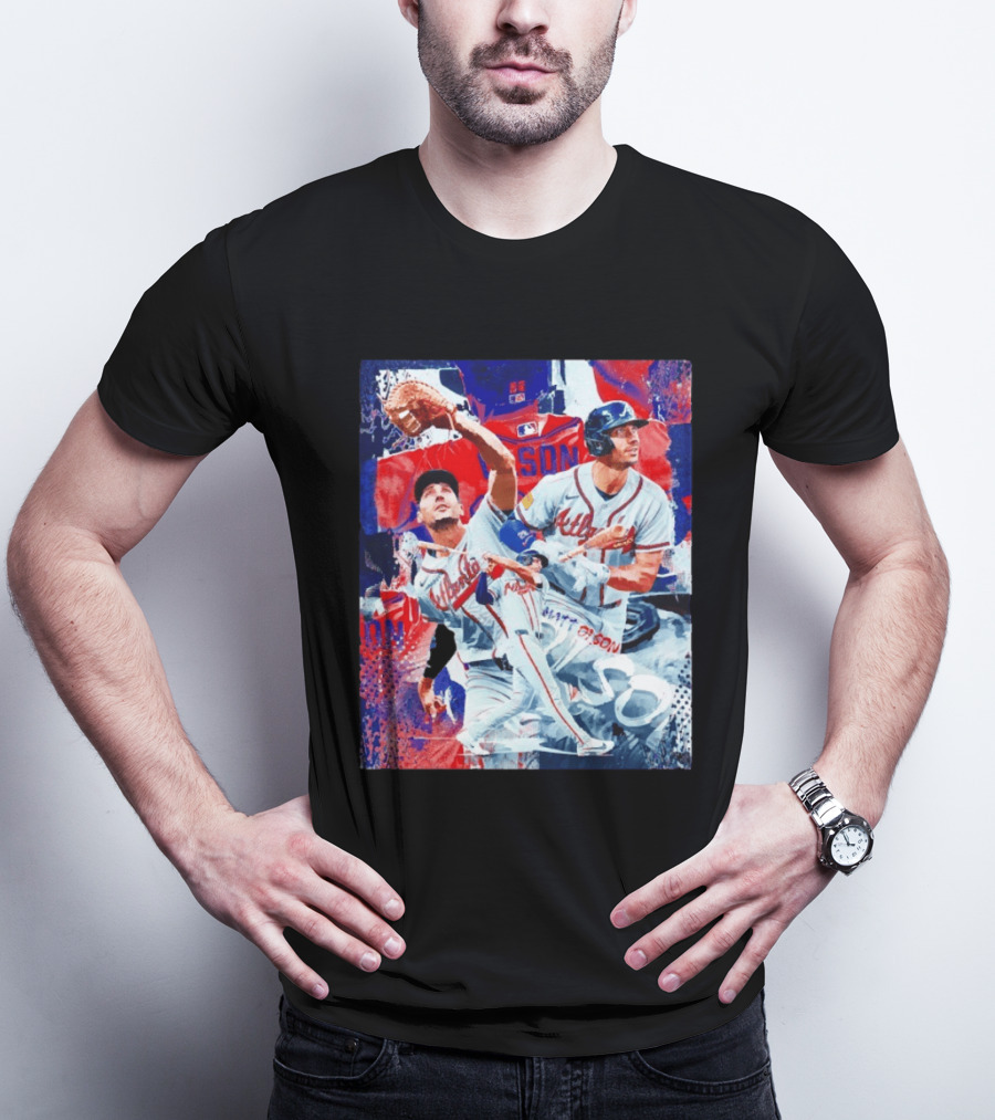 Matt Olson Atlanta Braves Baseball Action Collage T-Shirt