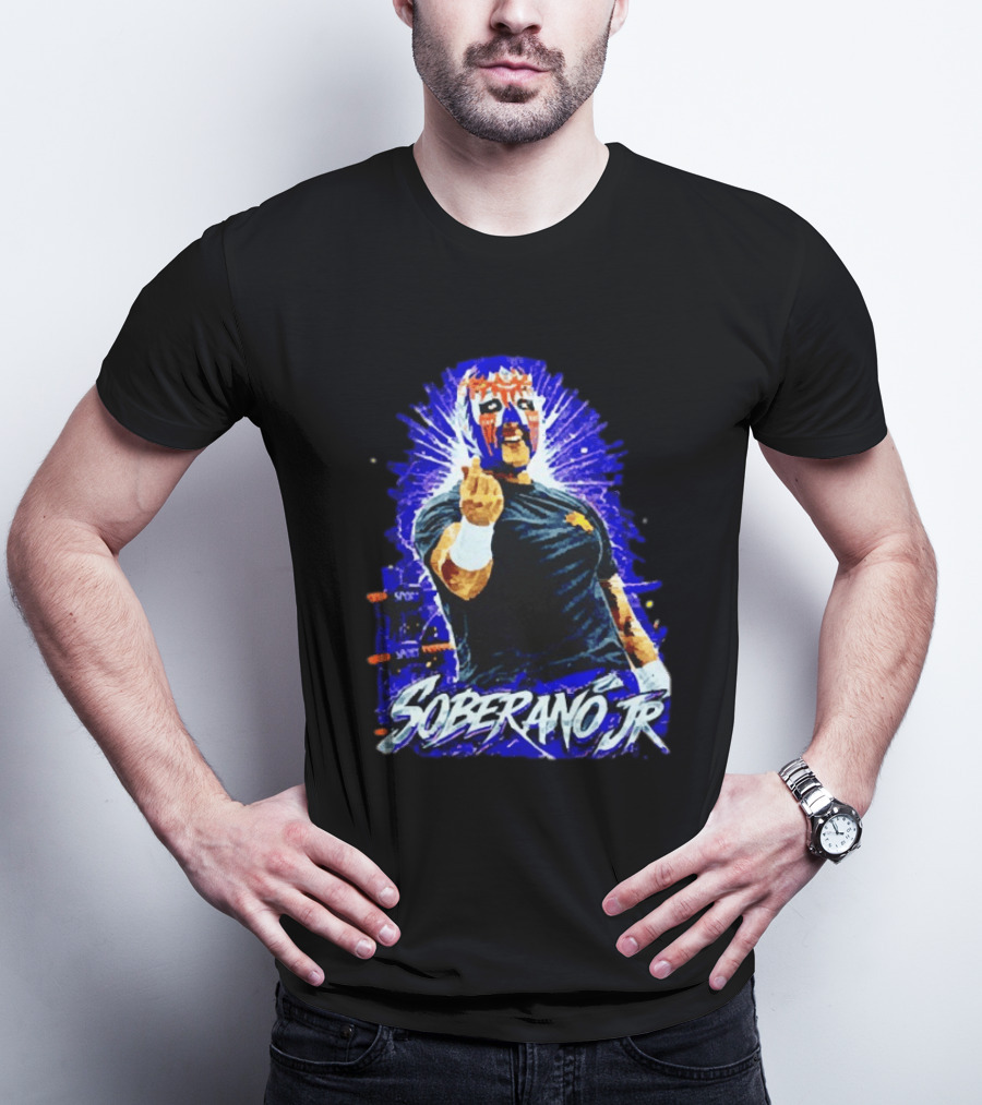 Soberano Jr Mexican Luchador Mask And Pose T-Shirt