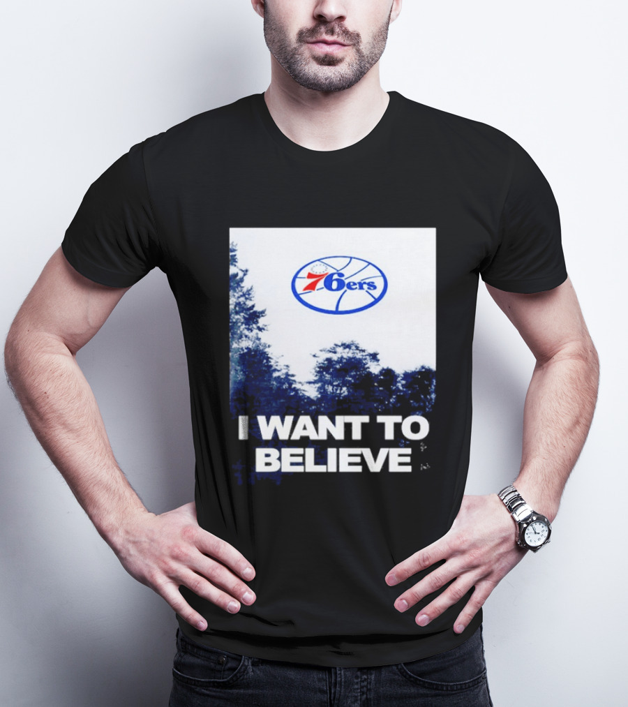 Philadelphia 76ers 6ers I Want To Believe UFO Basketball T-Shirt