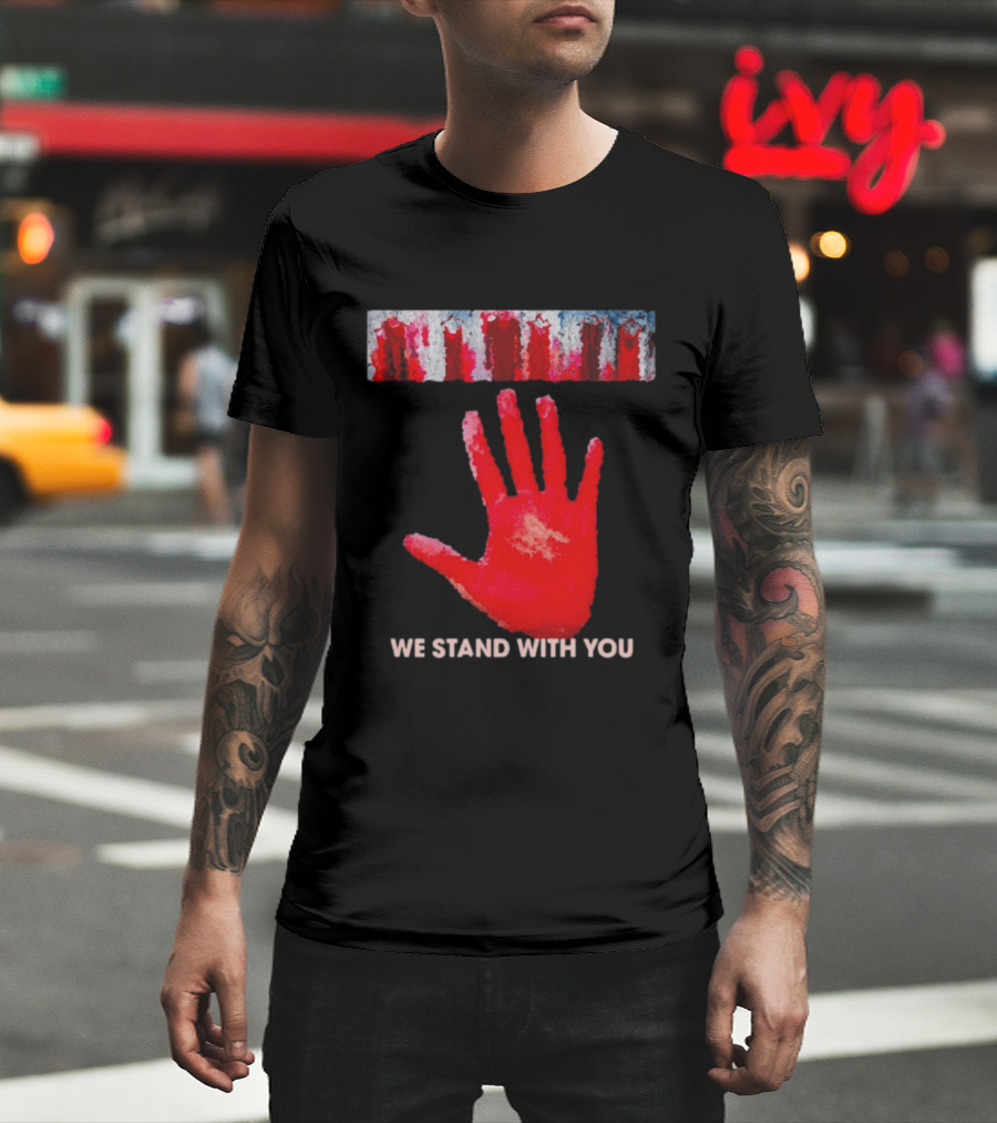 Red Dress Day We Stand With You Handprint T-Shirt